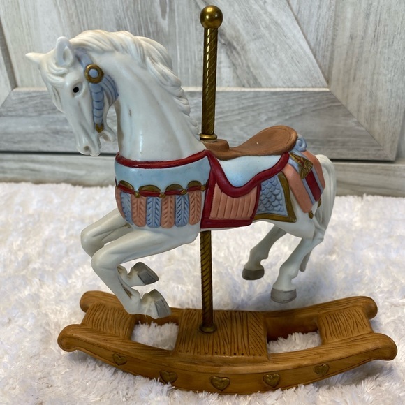 Homco | Art | Homco 416 Carousel Rocking Horse With Brass Pole | Poshmark